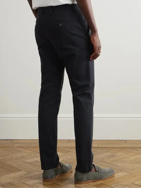 Mr P. Slim-fit Cotton-twill Chinos - Black