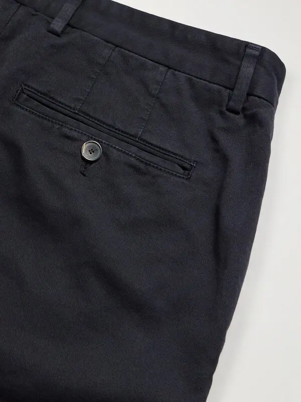Mr P. Slim-fit Cotton-twill Chinos - Black