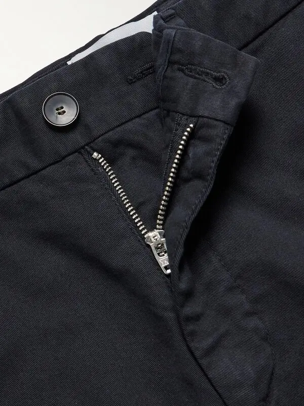 Mr P. Slim-fit Cotton-twill Chinos - Black