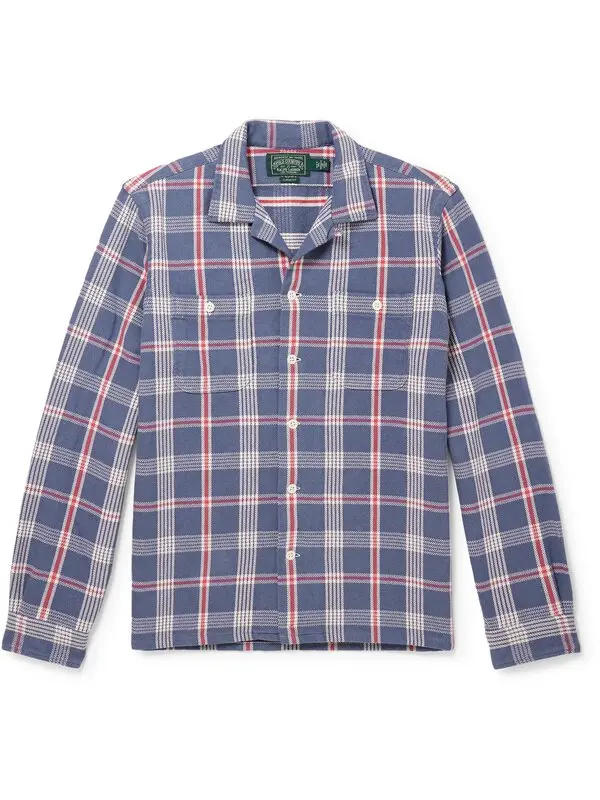 Ralph Lauren Polo Country Convertible-collar Checked Cotton-flannel Shirt - Blue