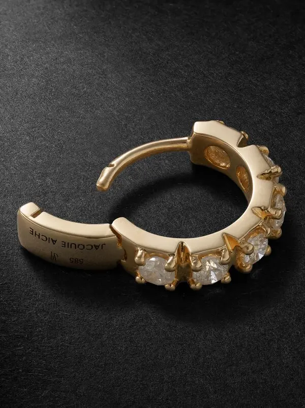 Jacquie Aiche 14-karat Diamond Hoop Earring