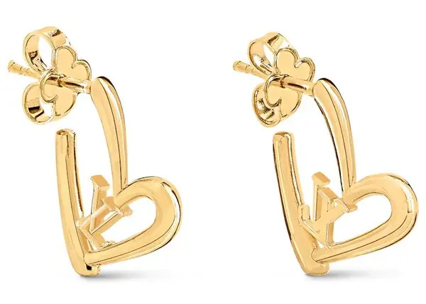 LOUIS VUITTON Limited Edition Heart Earrings Pm - Gold