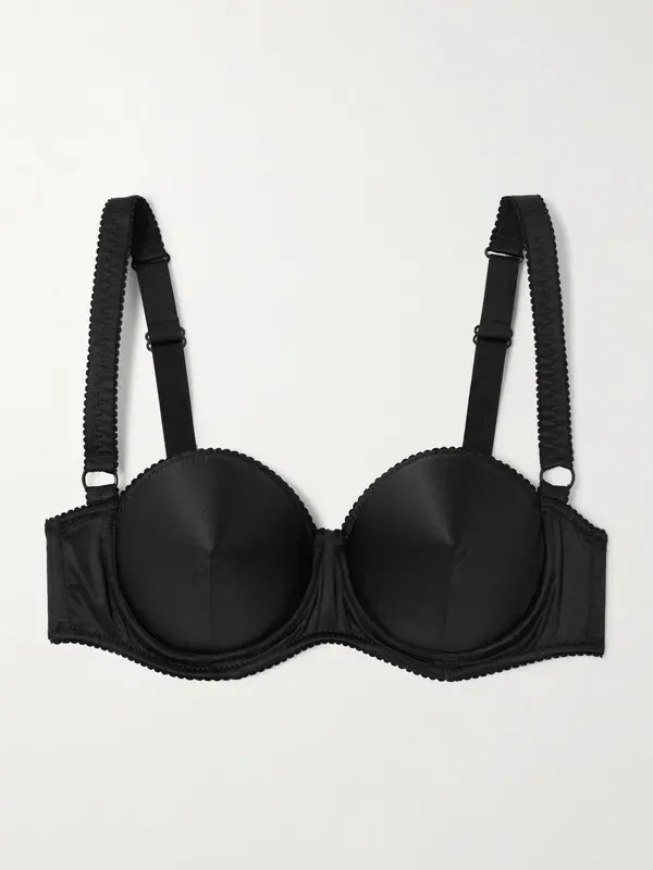 Dolce & Gabbana Silk-blend Satin Cone Bra - Black