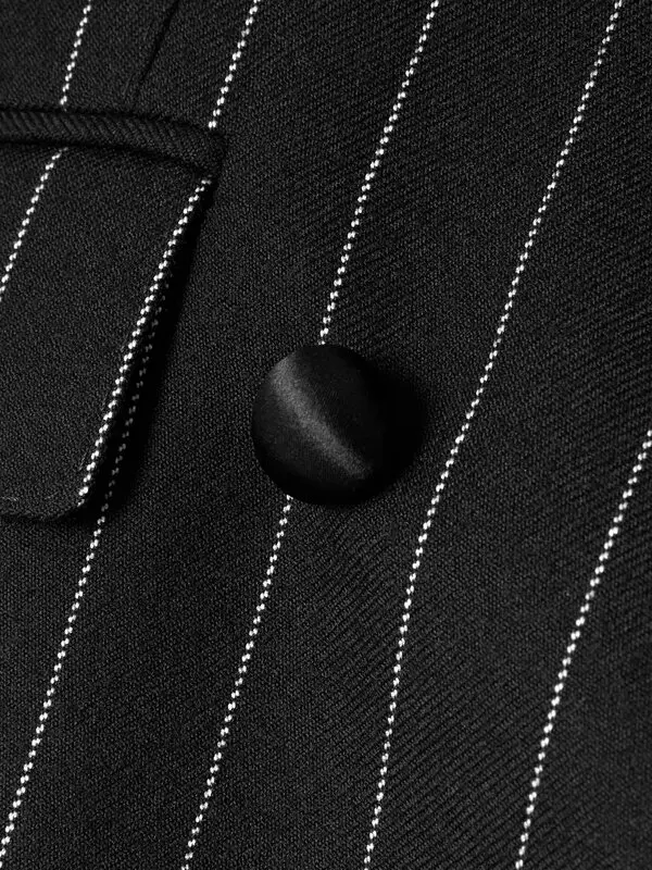 Dolce & Gabbana Double-breasted Pinstriped Blazer - Black