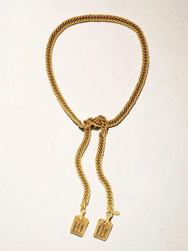 Chanel Plated Lariat Necklace - Gold