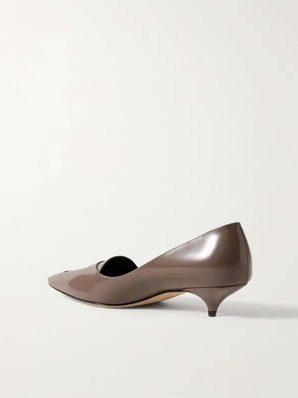 THE ROW Viv Glossed-leather Pumps