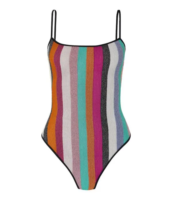 Missoni Striped Metallic Crochet-knit Swimsuit - Multi