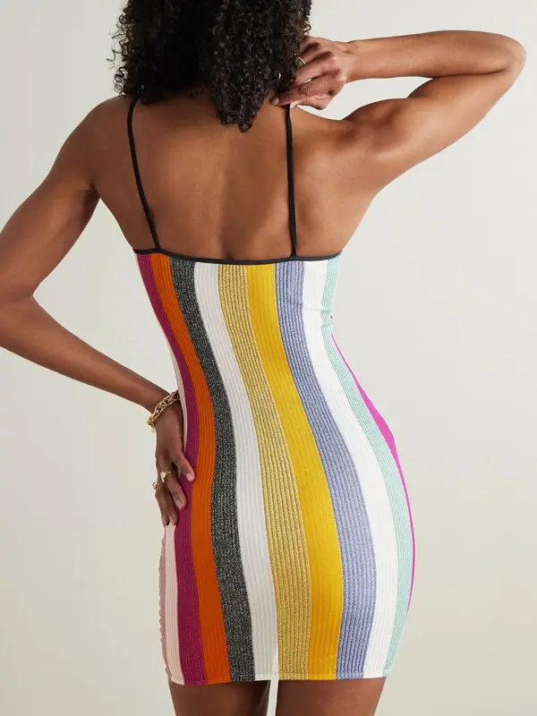 Missoni Striped Metallic Crochet-knit Mini Dress - Multi