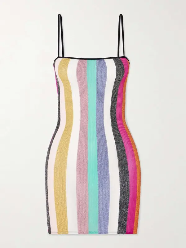 Missoni Striped Metallic Crochet-knit Mini Dress - Multi