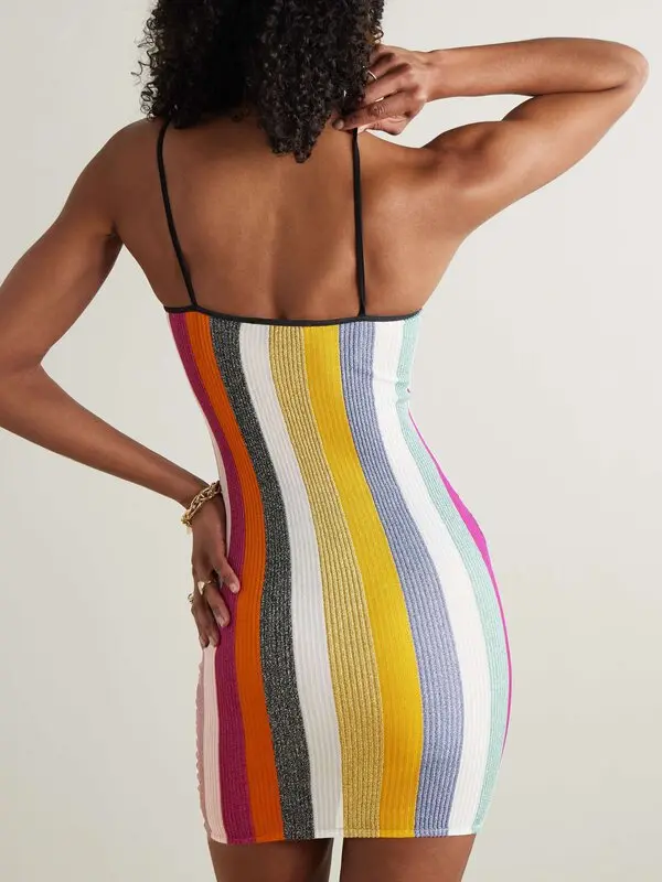Missoni Striped Metallic Crochet-knit Mini Dress - Multi