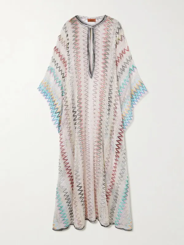 Missoni Sequined Striped Embroidered Open-knit Coverup - Multi
