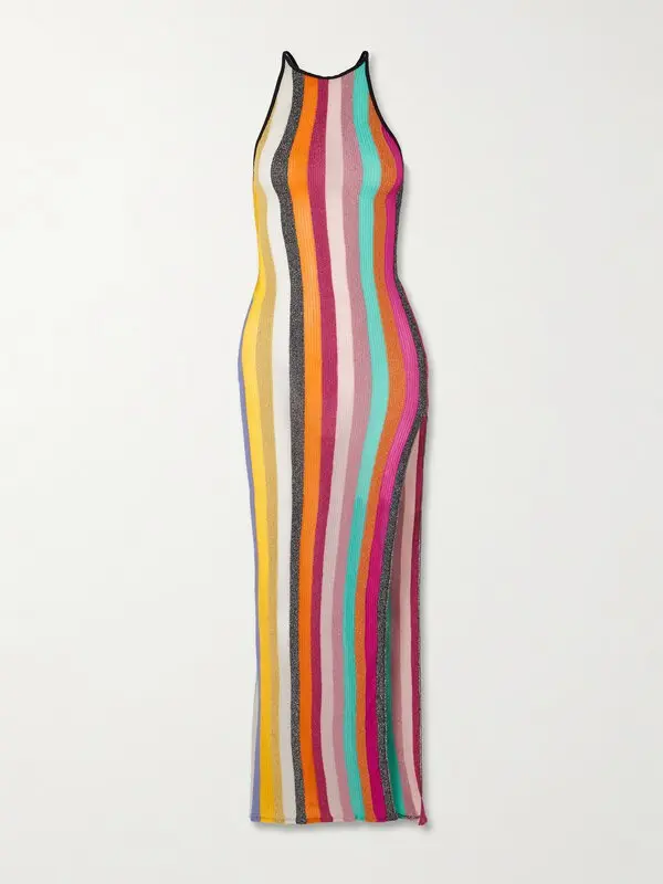 Missoni Striped Metallic Crochet-knit Maxi Dress - Multi