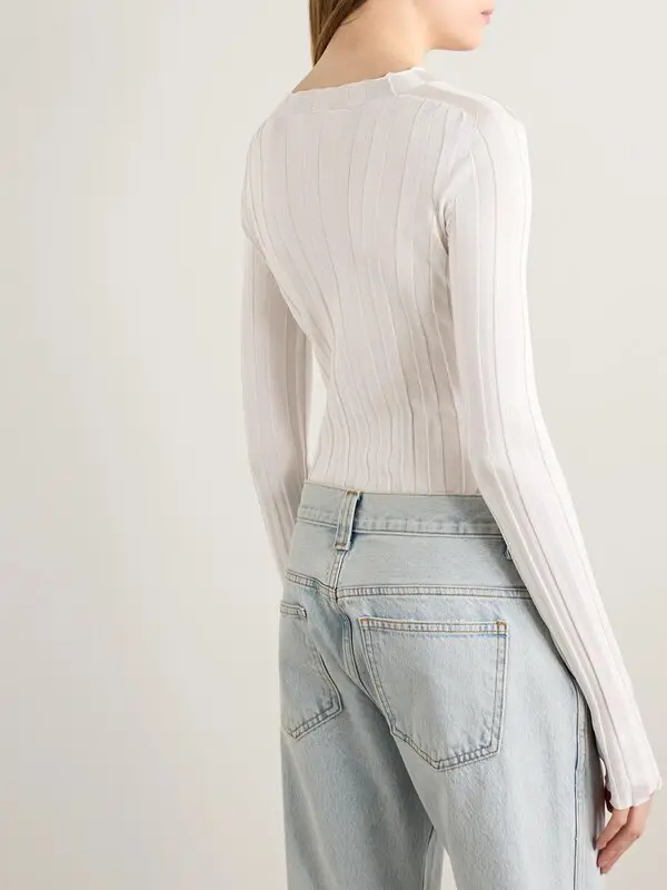 Khaite Cosette Ribbed-knit Top