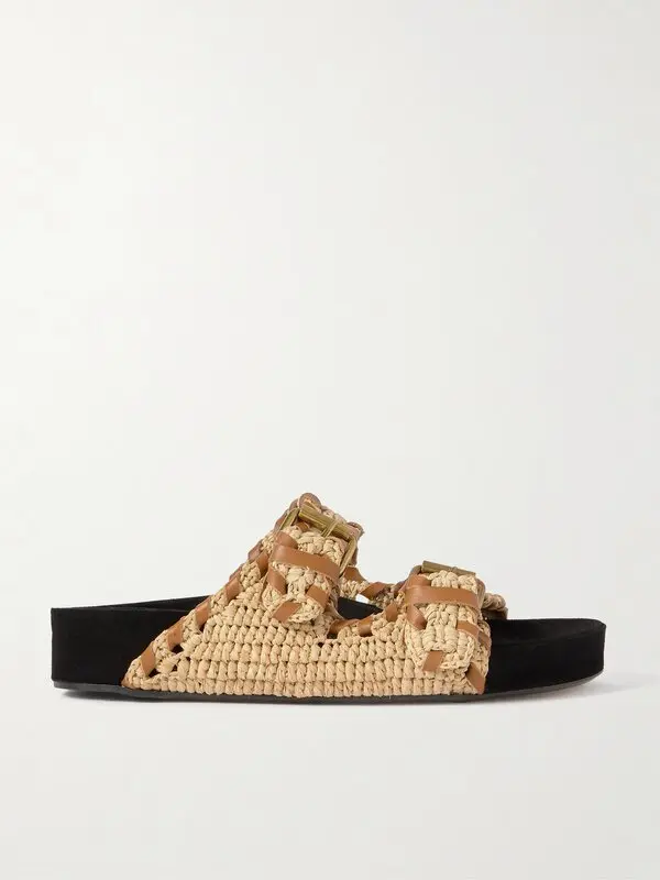 Isabel Marant Lennyo Raffia Sandals - Neutrals