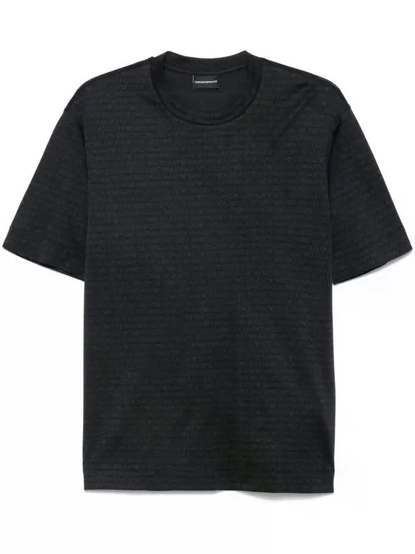 Emporio Armani Monogram-print T-shirt - Black