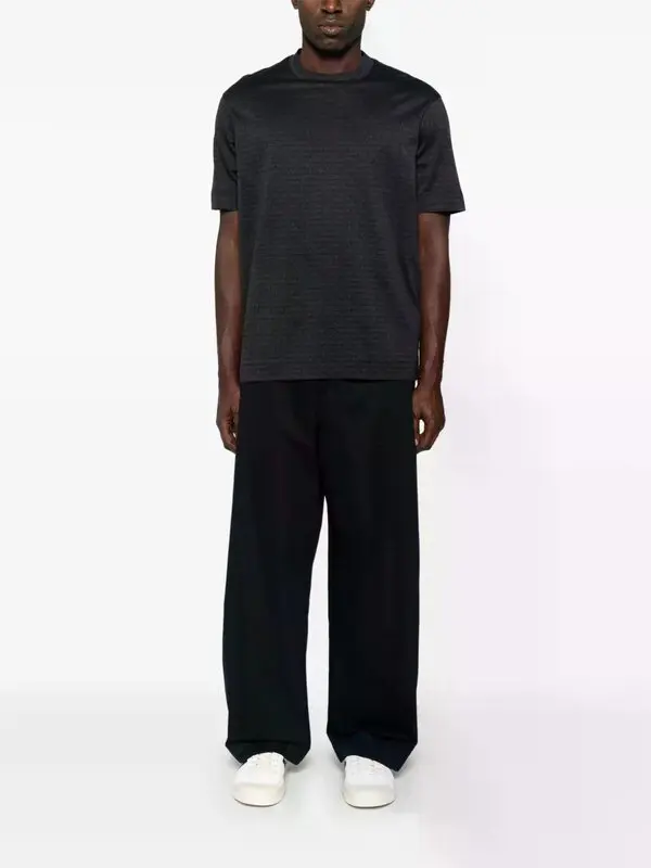 Emporio Armani Monogram-print T-shirt - Black
