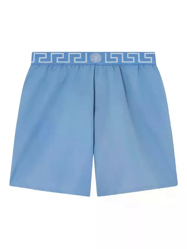 Versace Greca Border Swim Shorts - Blue
