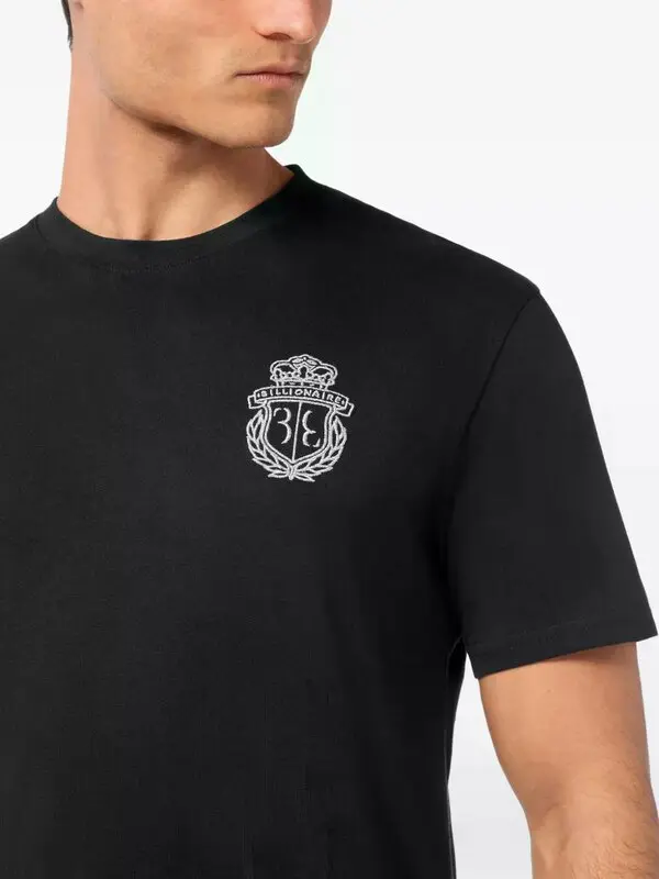 BILLIONAIRE Embroidered Crest T-shirt - Black