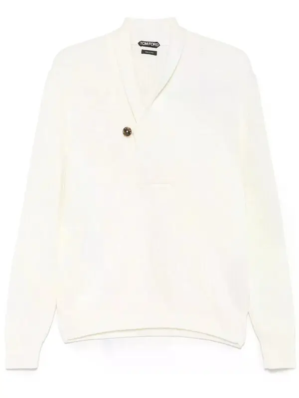 TOM FORD Shawl Collar Sweater - White