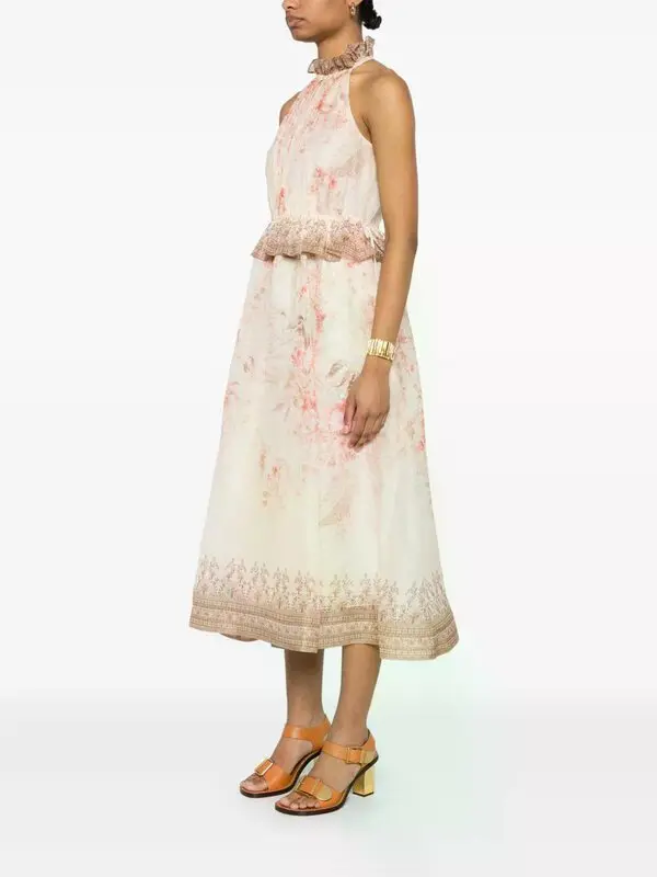 Zimmermann Illuminate Halter Midi Dress - Pink