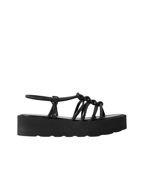 GIANVITO ROSSI Hebe 45 Knotted Leather Platform Sandals - Black