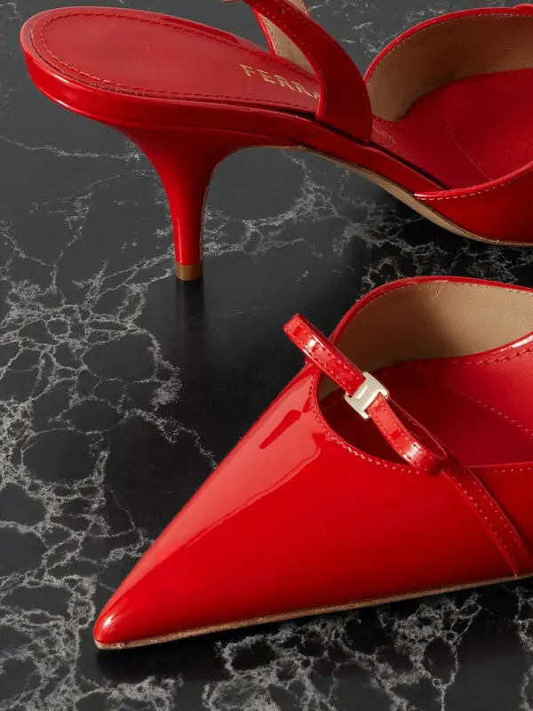 FERRAGAMO Gylla Patent-leather Pumps - Red