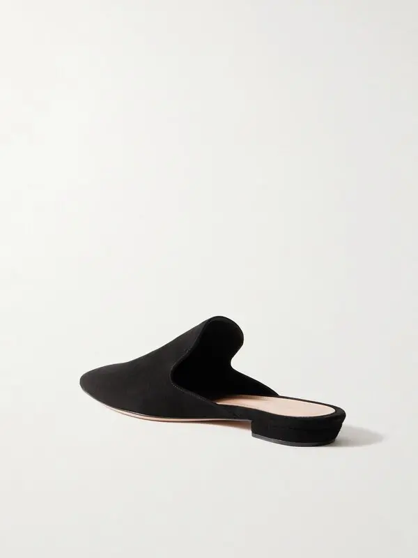 GIANVITO ROSSI Raja Suede Slippers - Black