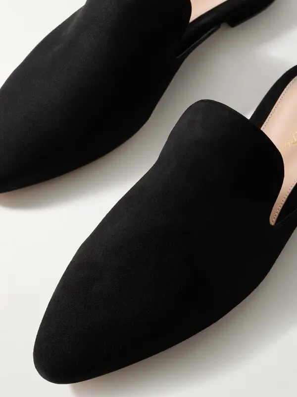 GIANVITO ROSSI Raja Suede Slippers - Black