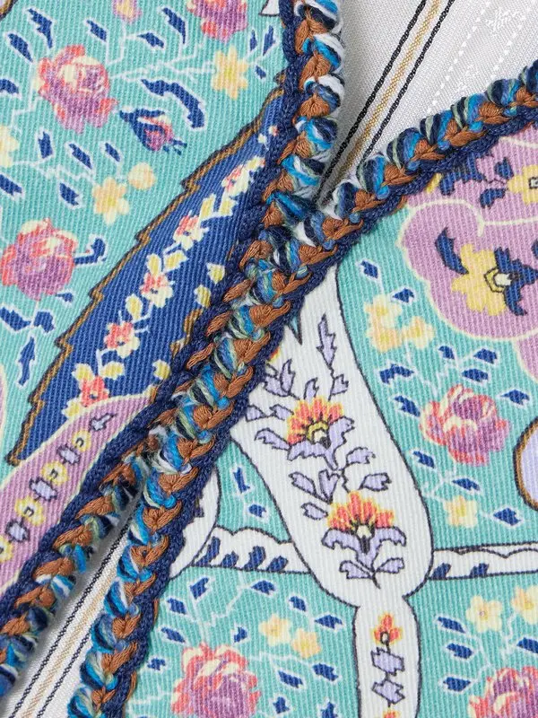 Etro Cropped Embroidered Denim Vest