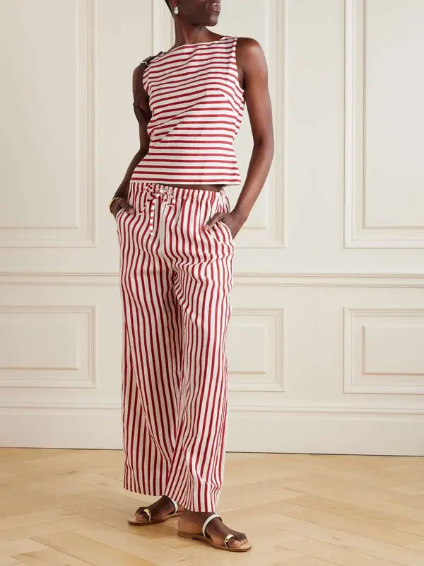 Faithfull The Brand Jones Striped Linen Wide-leg Pants
