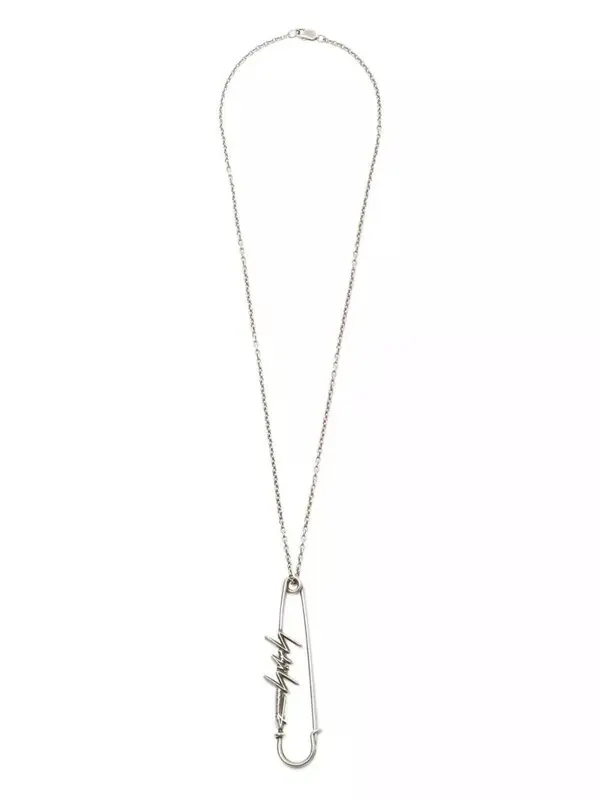 Yohji Yamamoto Logo-pendant Necklace - Silver