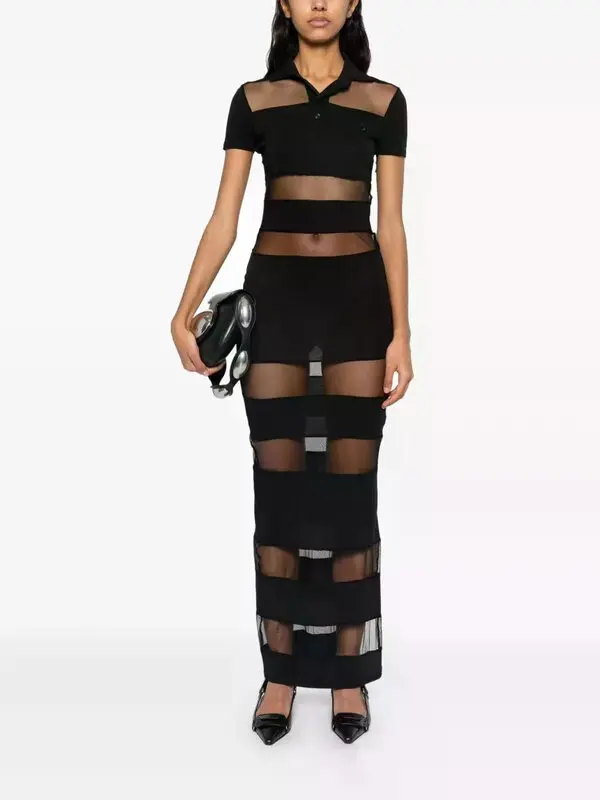Coperni Striped Sheer Polo Dress