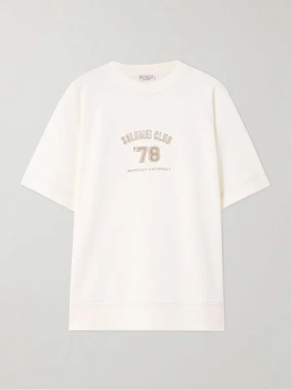 Brunello Cucinelli Embroidered Cotton-jersey T-shirt