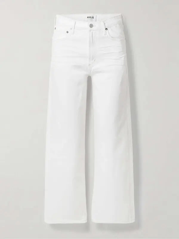 AGOLDE Ren High-rise Wide-leg Jeans - White