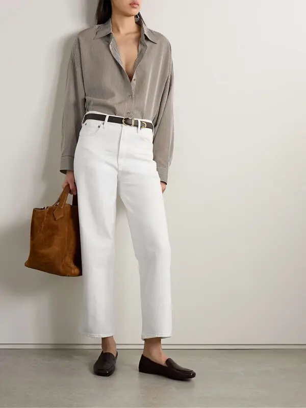 AGOLDE Ren High-rise Wide-leg Jeans - White