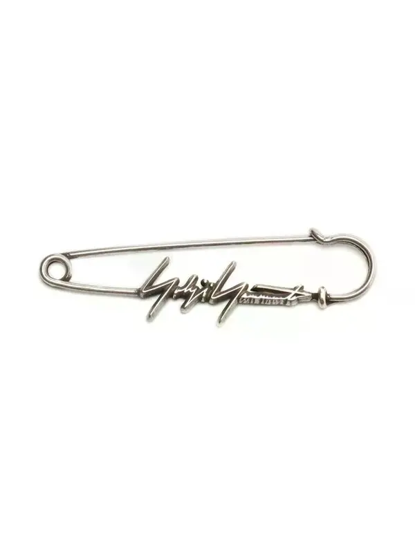 Yohji Yamamoto Logo Brooch In Silver - 50% Off | Editorialist