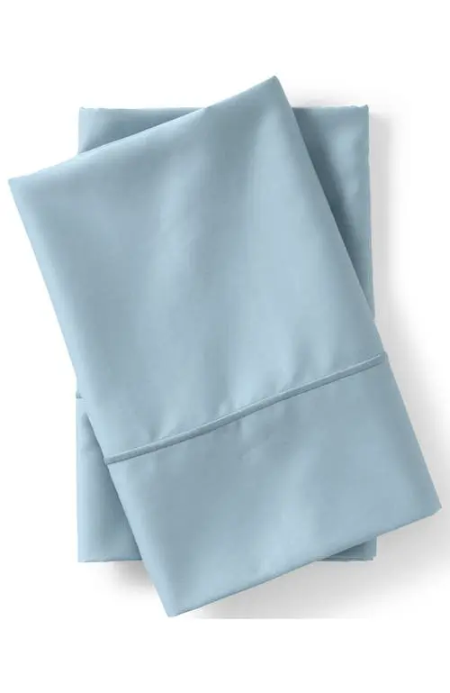 LANDS' END 400 Thread Count Premium Supima Cotton No Iron Pillow Cases - Dusty Blue