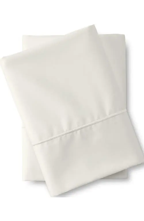 LANDS' END 400 Thread Count Premium Supima Cotton No Iron Pillow Cases - Ivory