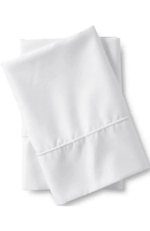 LANDS' END 400 Thread Count Premium Supima Cotton No Iron Pillow Cases - White