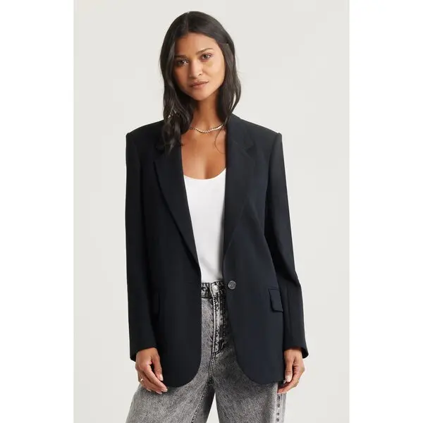 OPEN EDIT Curator Crepe Relaxed Blazer - Black