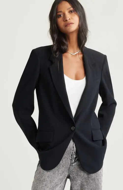 OPEN EDIT Curator Crepe Relaxed Blazer - Black