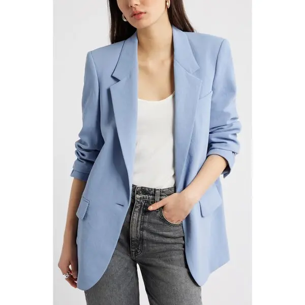 OPEN EDIT The Curator Relaxed Blazer - Blue Umbra