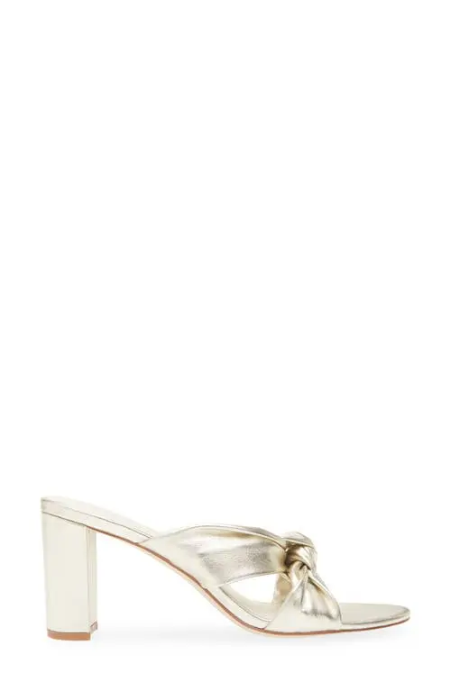 KOKO + PALENKI Paxton Metallic Leather Slide Sandal - Gold Metallic Leather