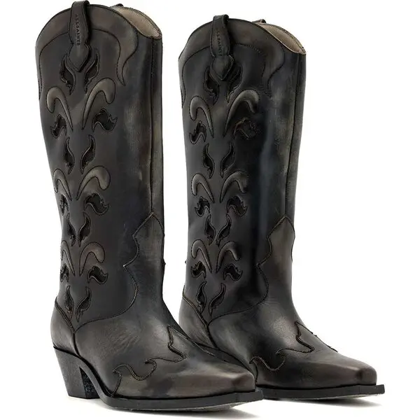 ALLSAINTS Dolly Western Boots - Etch Dark Brown