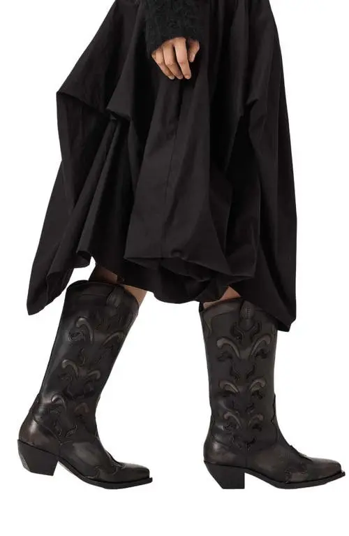 ALLSAINTS Dolly Western Boots - Etch Dark Brown