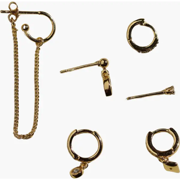 NICKEL & SUEDE Assorted Earring Set - Assorted Gold