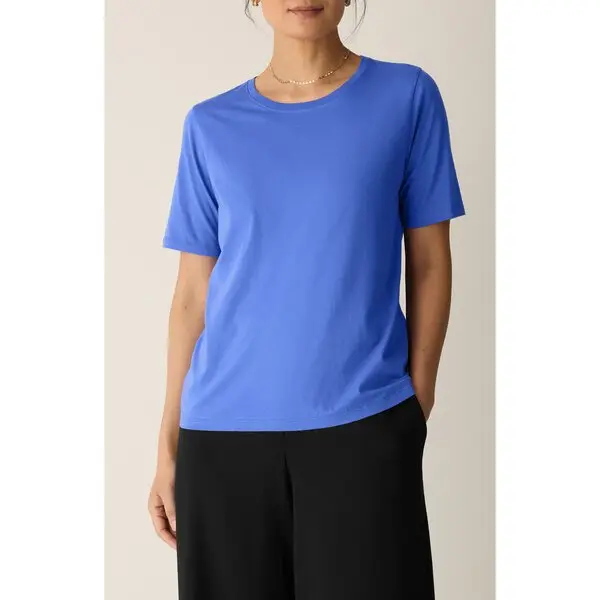 Eileen Fisher Crewneck Organic Cotton T-shirt - Blstr