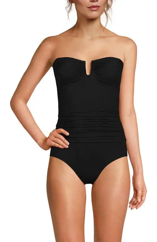 LANDS' END D-cup Slender Suit Tankini Top - Black