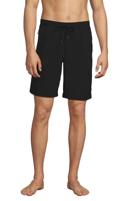 LANDS' END 9" Volley Hydroliner Swim Trunks - Black