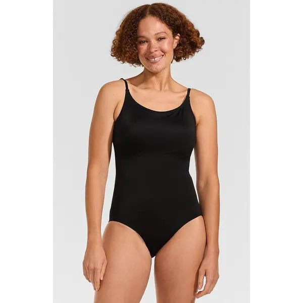 LANDS' END Dd-cup Tugless Thin Strap One-piece Swimsuit - Black